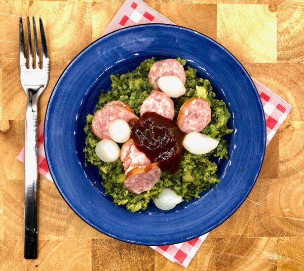 Vegetarische boerenkool met worst - Oma Jet en Tante Mina